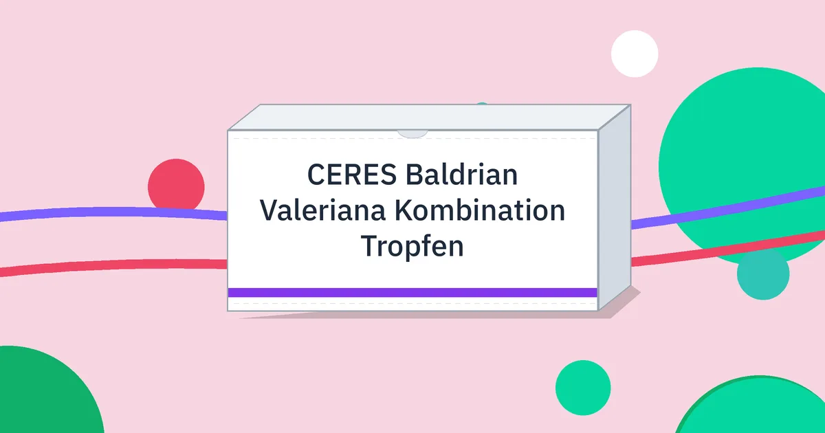 Symbolbild: Packung mit der Aufschrift CERES Baldrian Valeriana Kombination Tropfen (PZN 19237590) – Verfügbarkeit und Bezug in Apotheken in Frankfurt am Main