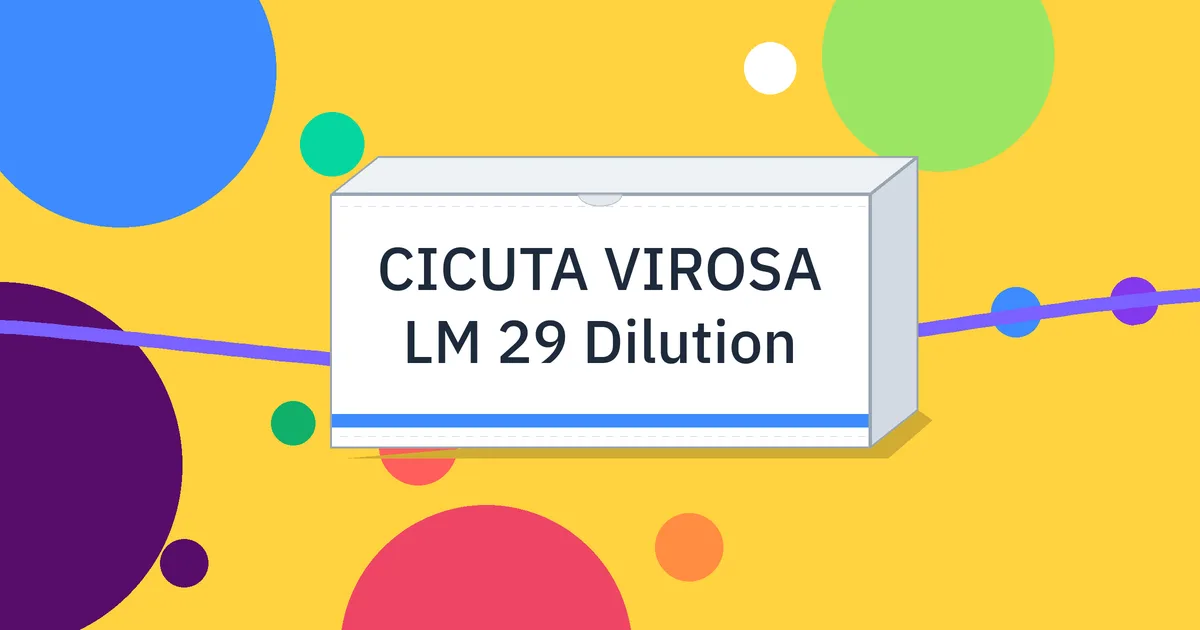Symbolbild: Packung mit der Aufschrift CICUTA VIROSA LM 29 Dilution (PZN 12818881) – Verfügbarkeit und Bezug in Apotheken in Frankfurt am Main