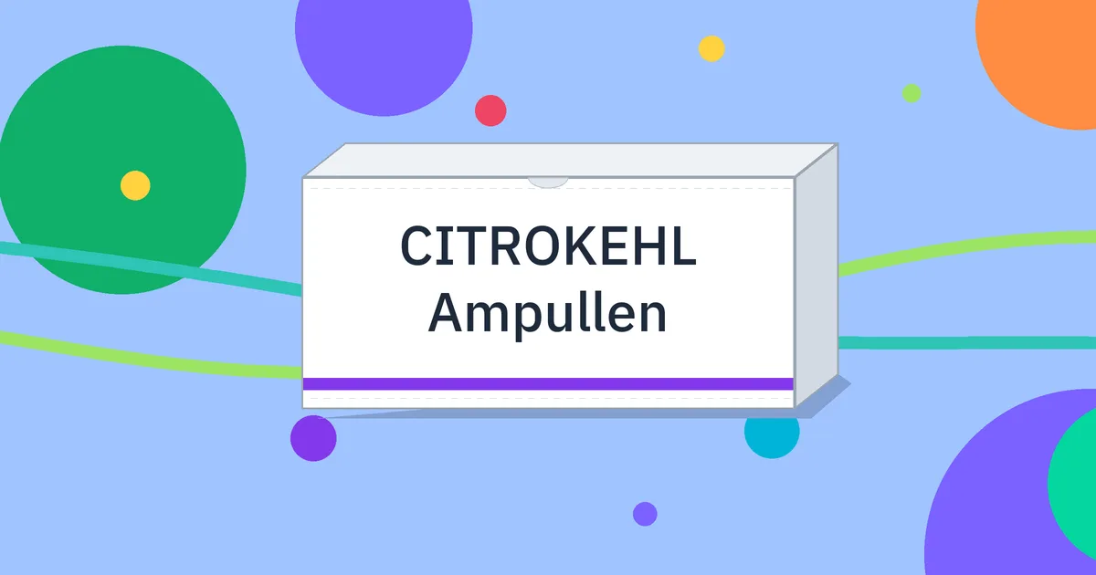 Symbolbild: Packung mit der Aufschrift CITROKEHL Ampullen (PZN 03346621) – Verfügbarkeit und Bezug in Apotheken in Frankfurt am Main