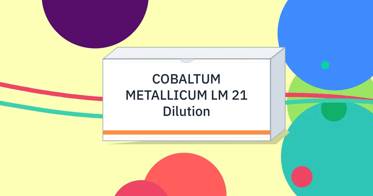 Symbolbild: Packung mit der Aufschrift COBALTUM METALLICUM LM 21 Dilution (PZN 12823238) – Verfügbarkeit und Bezug in Apotheken in Frankfurt am Main
