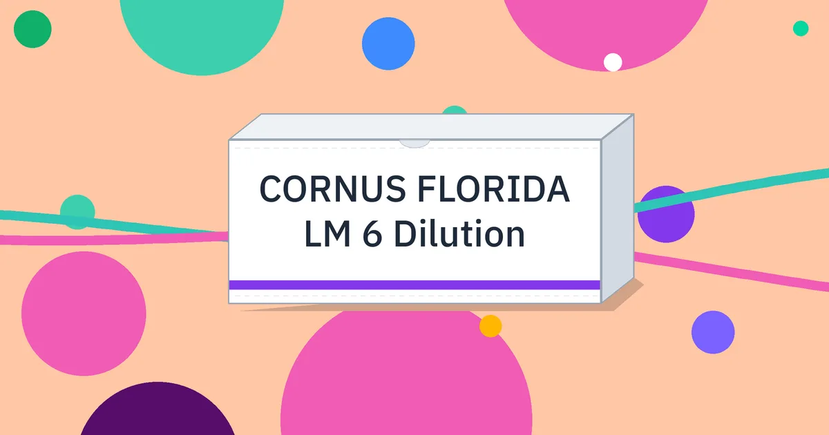 Symbolbild: Packung mit der Aufschrift CORNUS FLORIDA LM 6 Dilution (PZN 13452525) – Verfügbarkeit und Bezug in Apotheken in Frankfurt am Main