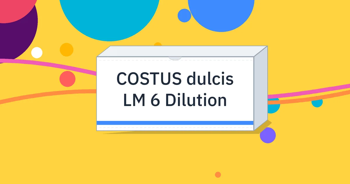 Symbolbild: Packung mit der Aufschrift COSTUS dulcis LM 6 Dilution (PZN 13454866) – Verfügbarkeit und Bezug in Apotheken in Frankfurt am Main