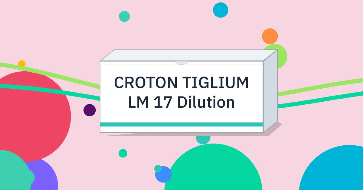 Symbolbild: Packung mit der Aufschrift CROTON TIGLIUM LM 17 Dilution (PZN 12836442) – Verfügbarkeit und Bezug in Apotheken in Frankfurt am Main