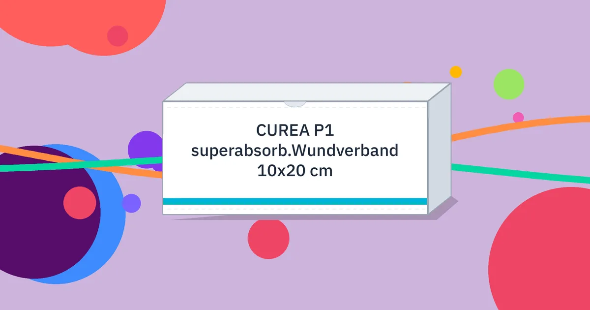 Symbolbild: Packung mit der Aufschrift CUREA P1 superabsorb.Wundverband 10x20 cm (PZN 11114043) – Verfügbarkeit und Bezug in Apotheken in Frankfurt am Main