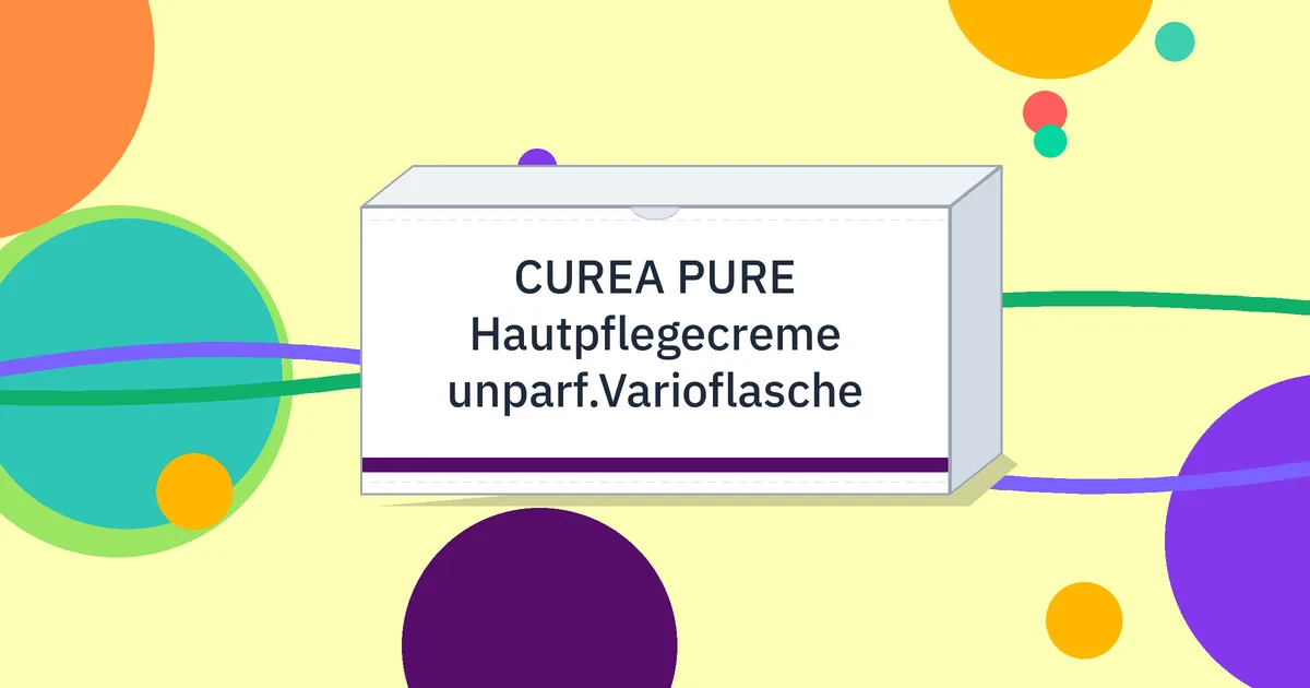 Symbolbild: Packung mit der Aufschrift CUREA PURE Hautpflegecreme unparf.Varioflasche (PZN 18789991) – Verfügbarkeit und Bezug in Apotheken in Frankfurt am Main