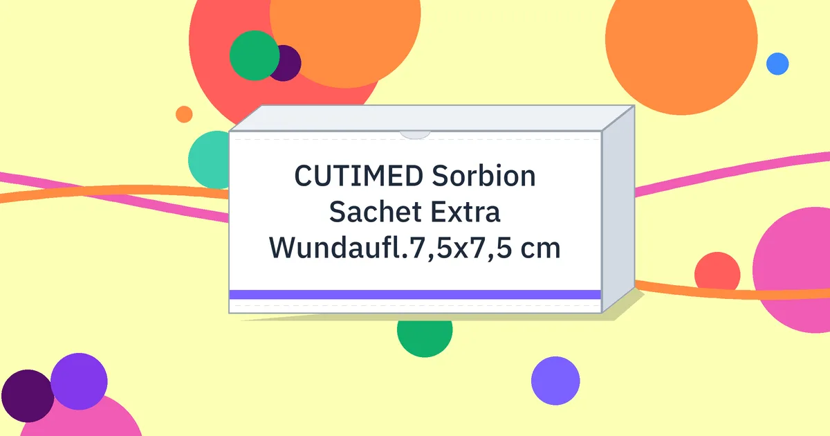 Symbolbild: Packung mit der Aufschrift CUTIMED Sorbion Sachet Extra Wundaufl.7,5x7,5 cm (PZN 11361712) – Verfügbarkeit und Bezug in Apotheken in Frankfurt am Main