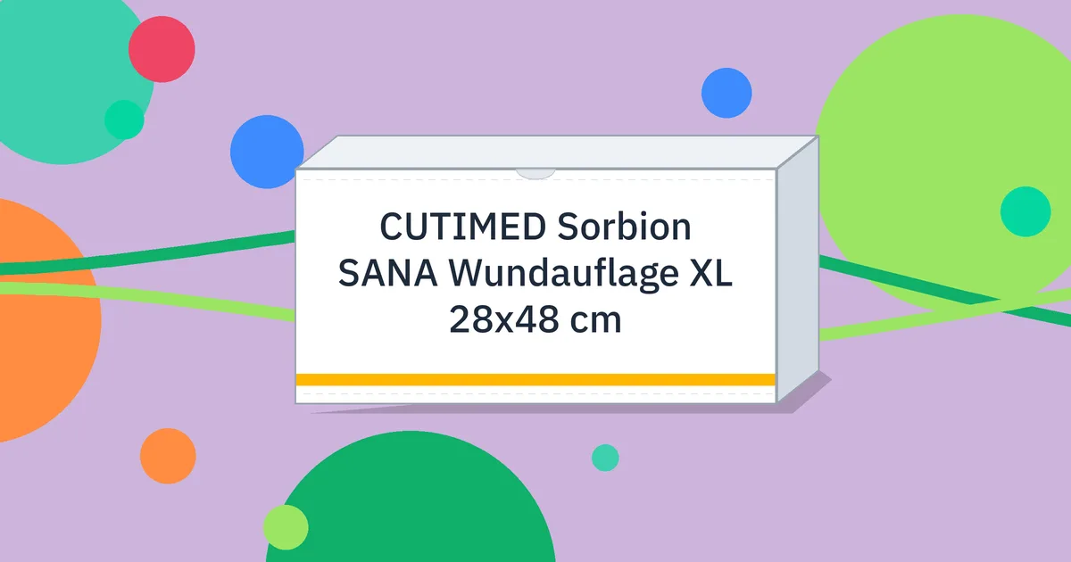 Symbolbild: Packung mit der Aufschrift CUTIMED Sorbion SANA Wundauflage XL 28x48 cm (PZN 17310868) – Verfügbarkeit und Bezug in Apotheken in Frankfurt am Main