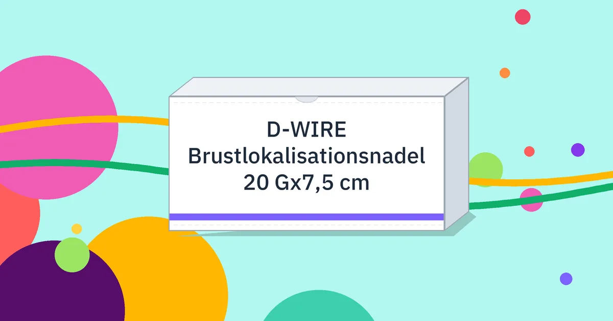 Symbolbild: Packung mit der Aufschrift D-WIRE Brustlokalisationsnadel 20 Gx7,5 cm (PZN 06772382) – Verfügbarkeit und Bezug in Apotheken in Frankfurt am Main