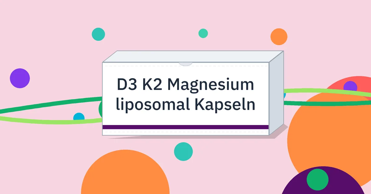Symbolbild: Packung mit der Aufschrift D3 K2 Magnesium liposomal Kapseln (PZN 17917145) – Verfügbarkeit und Bezug in Apotheken in Frankfurt am Main