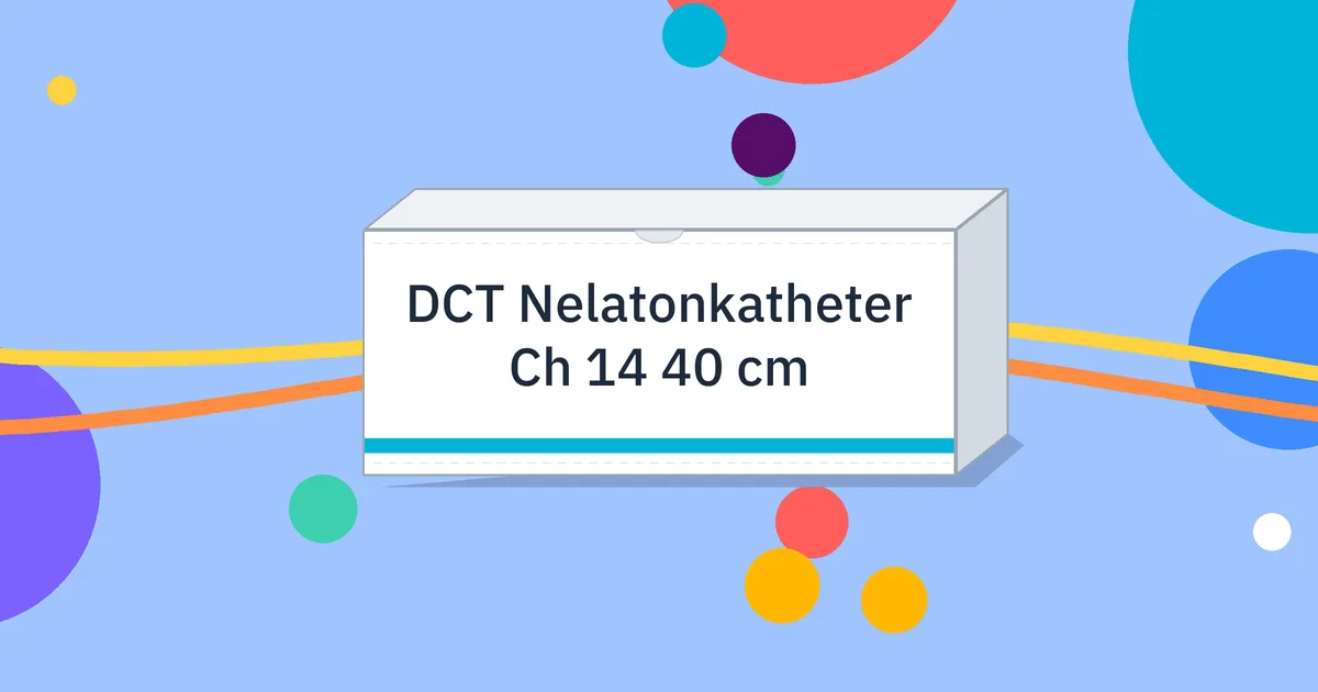 Symbolbild: Packung mit der Aufschrift DCT Nelatonkatheter Ch 14 40 cm (PZN 11318805) – Verfügbarkeit und Bezug in Apotheken in Frankfurt am Main