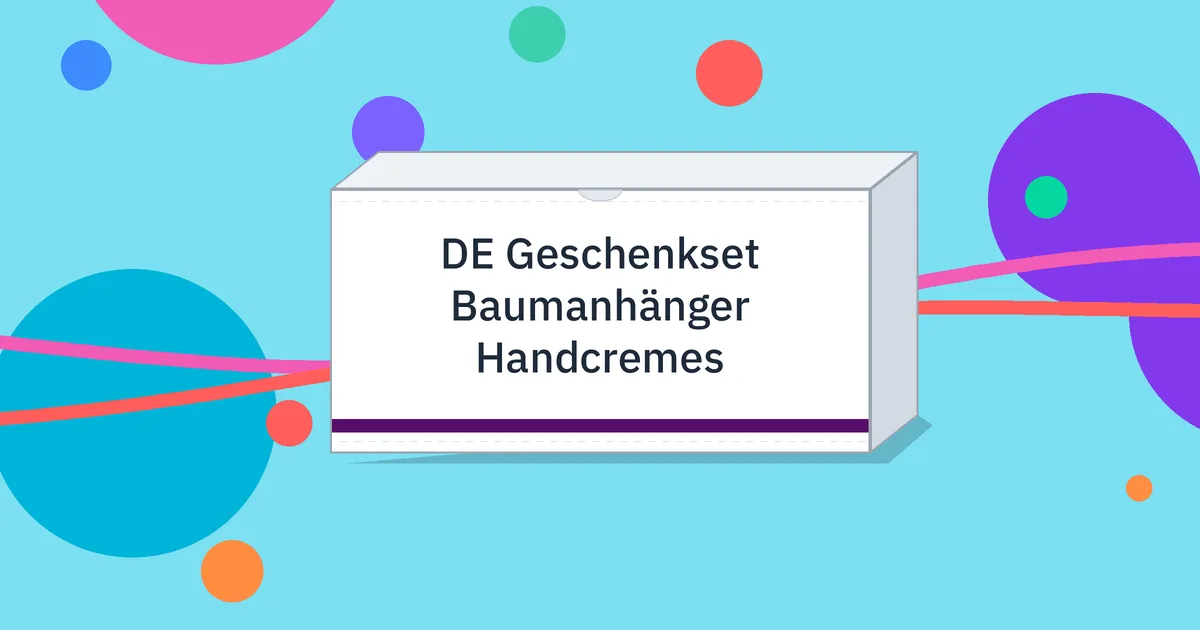 Symbolbild: Packung mit der Aufschrift DE Geschenkset Baumanhänger Handcremes (PZN 19294990) – Verfügbarkeit und Bezug in Apotheken in Frankfurt am Main