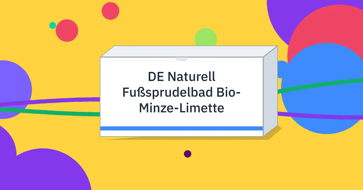 Symbolbild: Packung mit der Aufschrift DE Naturell Fußsprudelbad Bio-Minze-Limette (PZN 15373439) – Verfügbarkeit und Bezug in Apotheken in Frankfurt am Main