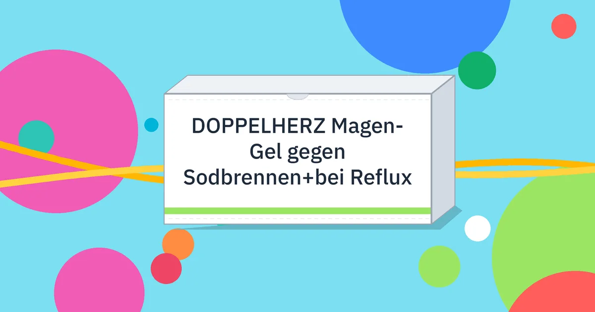 Symbolbild: Packung mit der Aufschrift DOPPELHERZ Magen-Gel gegen Sodbrennen+bei Reflux (PZN 12359195) – Verfügbarkeit und Bezug in Apotheken in Frankfurt am Main