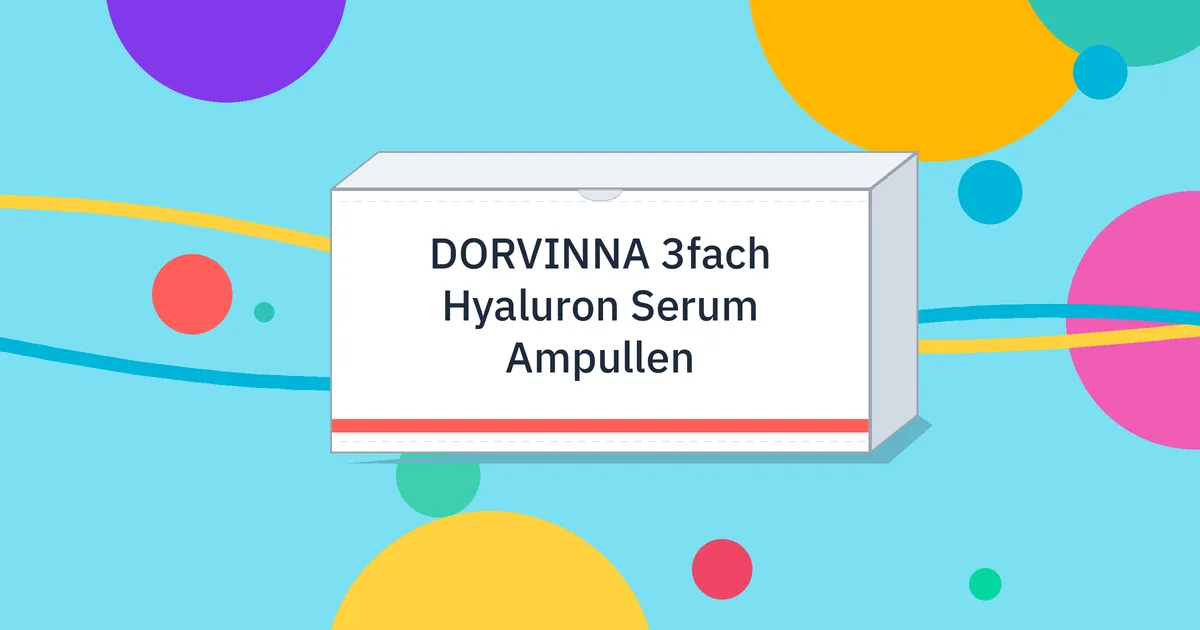 Symbolbild: Packung mit der Aufschrift DORVINNA 3fach Hyaluron Serum Ampullen (PZN 15401756) – Verfügbarkeit und Bezug in Apotheken in Frankfurt am Main