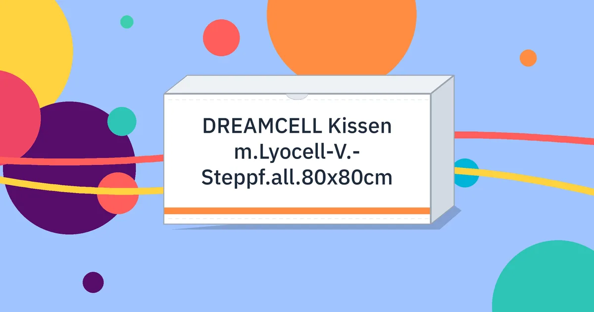 Symbolbild: Packung mit der Aufschrift DREAMCELL Kissen m.Lyocell-V.-Steppf.all.80x80cm (PZN 16894850) – Verfügbarkeit und Bezug in Apotheken in Frankfurt am Main