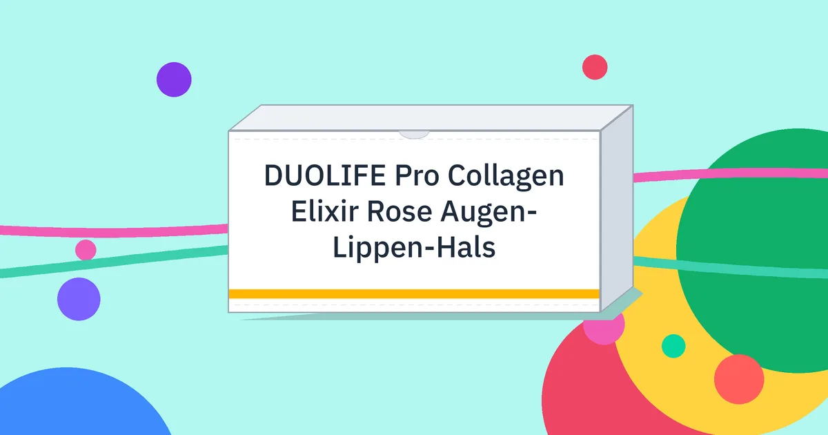 Symbolbild: Packung mit der Aufschrift DUOLIFE Pro Collagen Elixir Rose Augen-Lippen-Hals (PZN 19133962) – Verfügbarkeit und Bezug in Apotheken in Frankfurt am Main