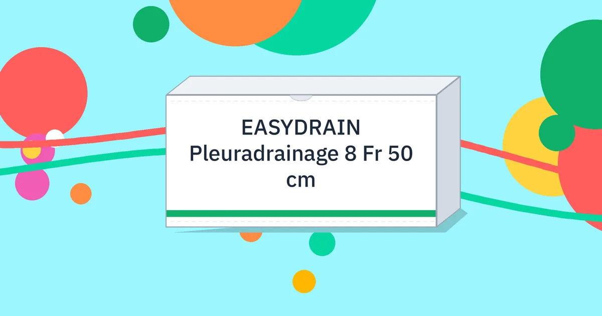Symbolbild: Packung mit der Aufschrift EASYDRAIN Pleuradrainage 8 Fr 50 cm (PZN 09380926) – Verfügbarkeit und Bezug in Apotheken in Frankfurt am Main