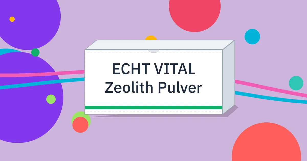 Symbolbild: Packung mit der Aufschrift ECHT VITAL Zeolith Pulver (PZN 13766850) – Verfügbarkeit und Bezug in Apotheken in Frankfurt am Main