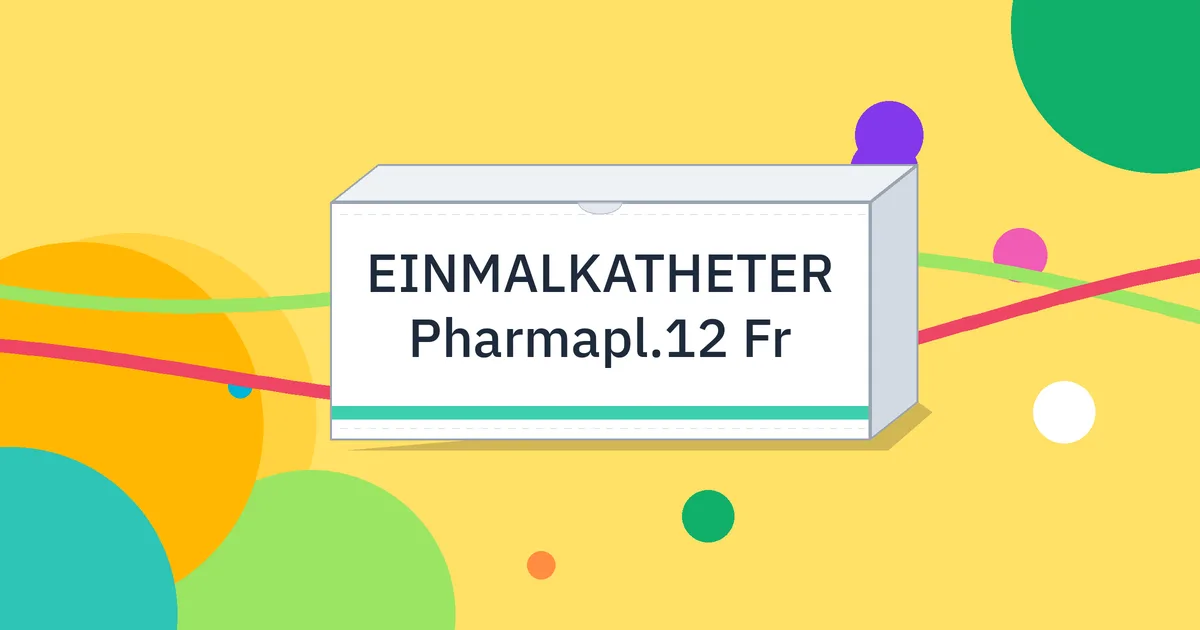Symbolbild: Packung mit der Aufschrift EINMALKATHETER Pharmapl.12 Fr (PZN 03165138) – Verfügbarkeit und Bezug in Apotheken in Frankfurt am Main