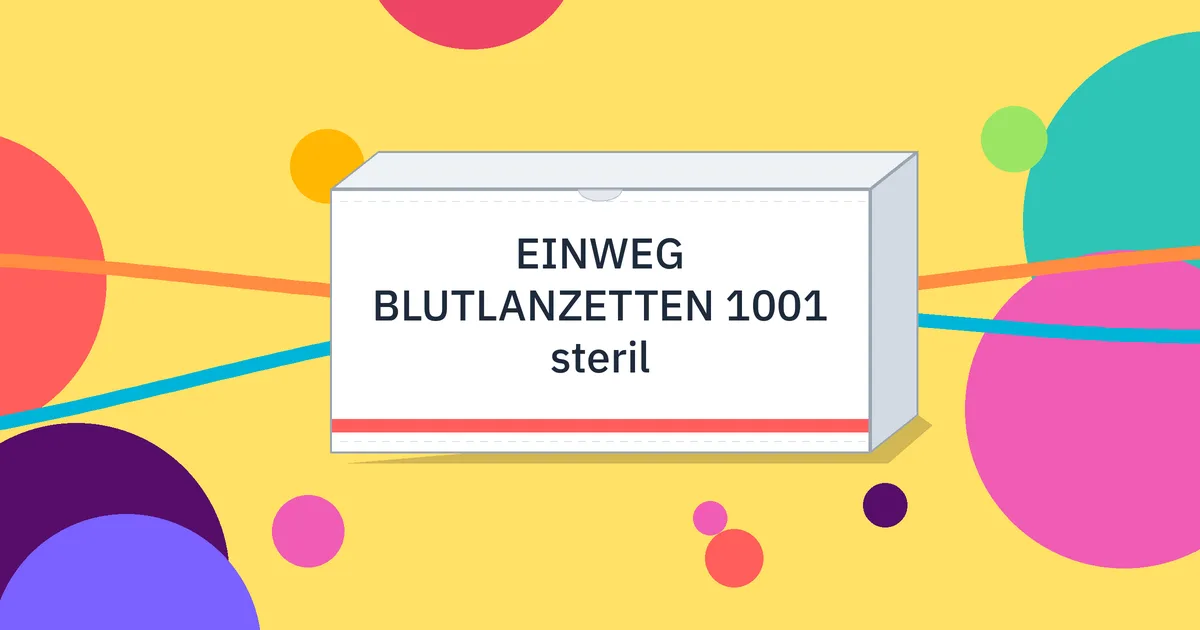 Symbolbild: Packung mit der Aufschrift EINWEG BLUTLANZETTEN 1001 steril (PZN 11147918) – Verfügbarkeit und Bezug in Apotheken in Frankfurt am Main