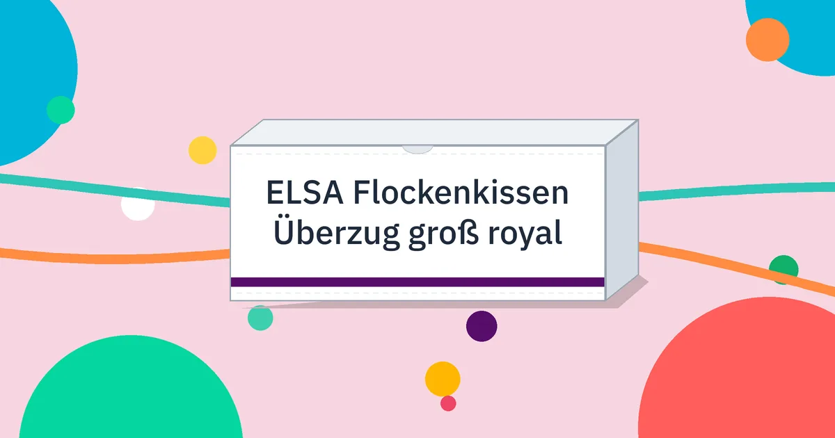 Symbolbild: Packung mit der Aufschrift ELSA Flockenkissen Überzug groß royal (PZN 02326757) – Verfügbarkeit und Bezug in Apotheken in Frankfurt am Main