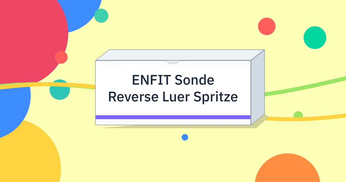 Symbolbild: Packung mit der Aufschrift ENFIT Sonde Reverse Luer Spritze (PZN 13230718) – Verfügbarkeit und Bezug in Apotheken in Frankfurt am Main