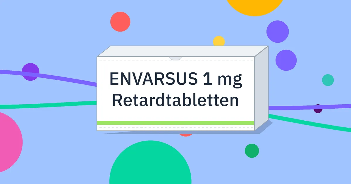 Symbolbild: Packung mit der Aufschrift ENVARSUS 1 mg Retardtabletten (PZN 19228378) – Verfügbarkeit und Bezug in Apotheken in Frankfurt am Main