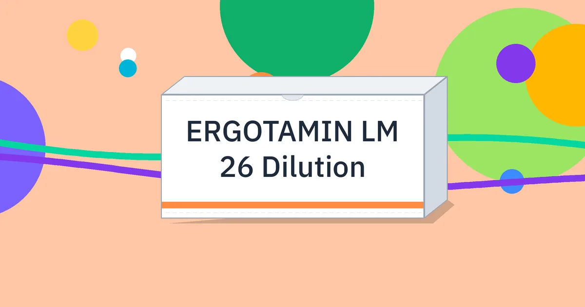 Symbolbild: Packung mit der Aufschrift ERGOTAMIN LM 26 Dilution (PZN 12845027) – Verfügbarkeit und Bezug in Apotheken in Frankfurt am Main