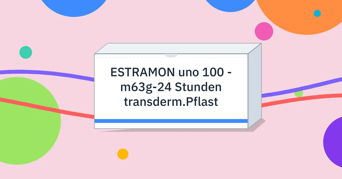 Symbolbild: Packung mit der Aufschrift ESTRAMON uno 100 -m63g-24 Stunden transderm.Pflast (PZN 00620139) – Verfügbarkeit und Bezug in Apotheken in Frankfurt am Main