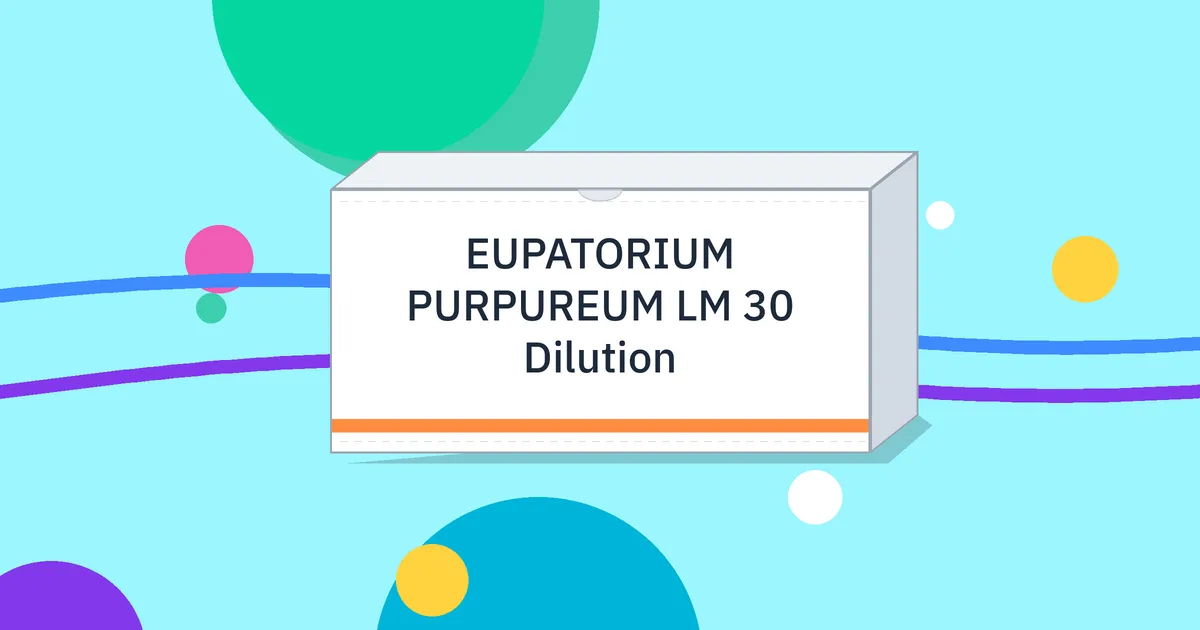 Symbolbild: Packung mit der Aufschrift EUPATORIUM PURPUREUM LM 30 Dilution (PZN 13481604) – Verfügbarkeit und Bezug in Apotheken in Frankfurt am Main