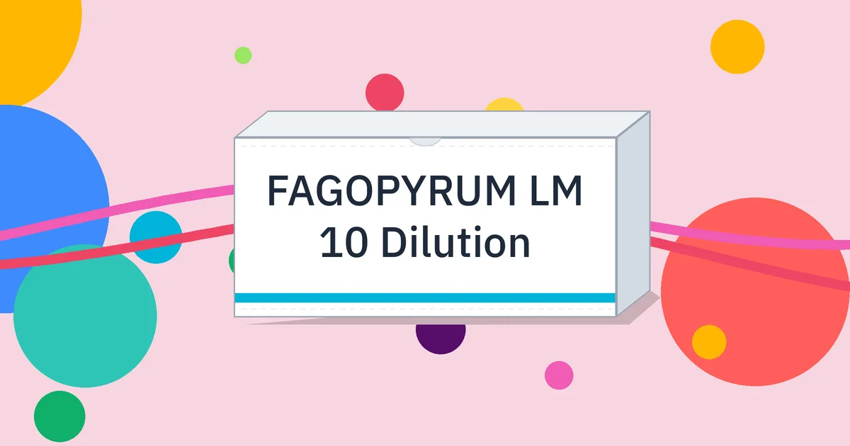 Symbolbild: Packung mit der Aufschrift FAGOPYRUM LM 10 Dilution (PZN 13486458) – Verfügbarkeit und Bezug in Apotheken in Frankfurt am Main