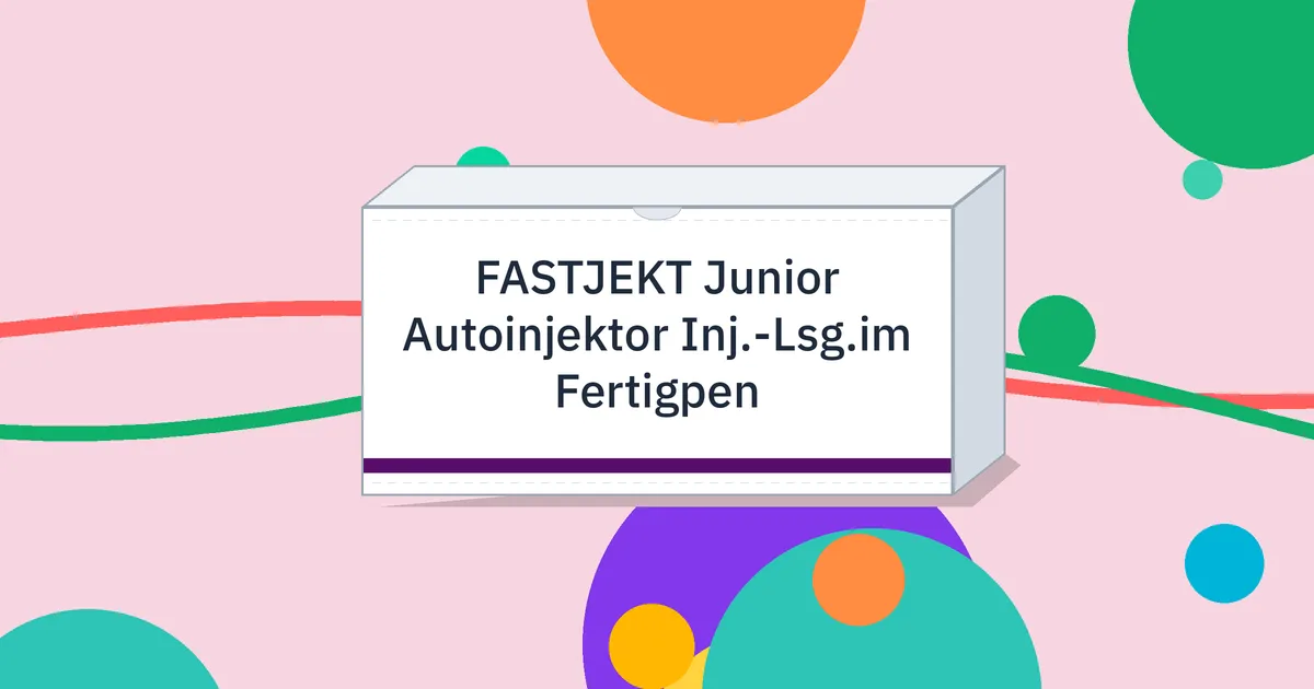 Symbolbild: Packung mit der Aufschrift FASTJEKT Junior Autoinjektor Inj.-Lsg.im Fertigpen (PZN 17978916) – Verfügbarkeit und Bezug in Apotheken in Frankfurt am Main