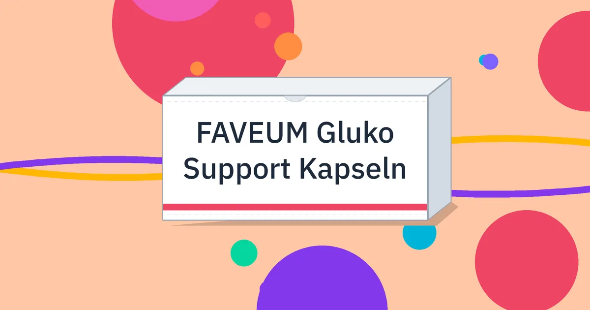 Symbolbild: Packung mit der Aufschrift FAVEUM Gluko Support Kapseln (PZN 16800926) – Verfügbarkeit und Bezug in Apotheken in Frankfurt am Main
