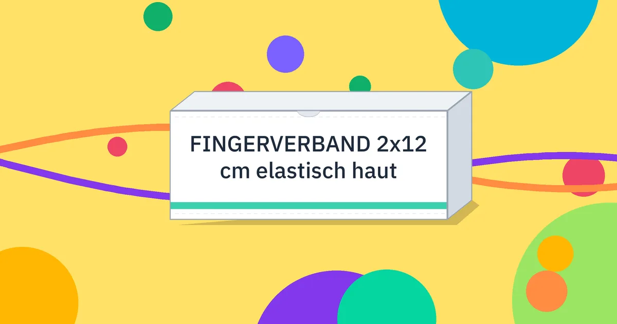 Symbolbild: Packung mit der Aufschrift FINGERVERBAND 2x12 cm elastisch haut (PZN 07624175) – Verfügbarkeit und Bezug in Apotheken in Frankfurt am Main