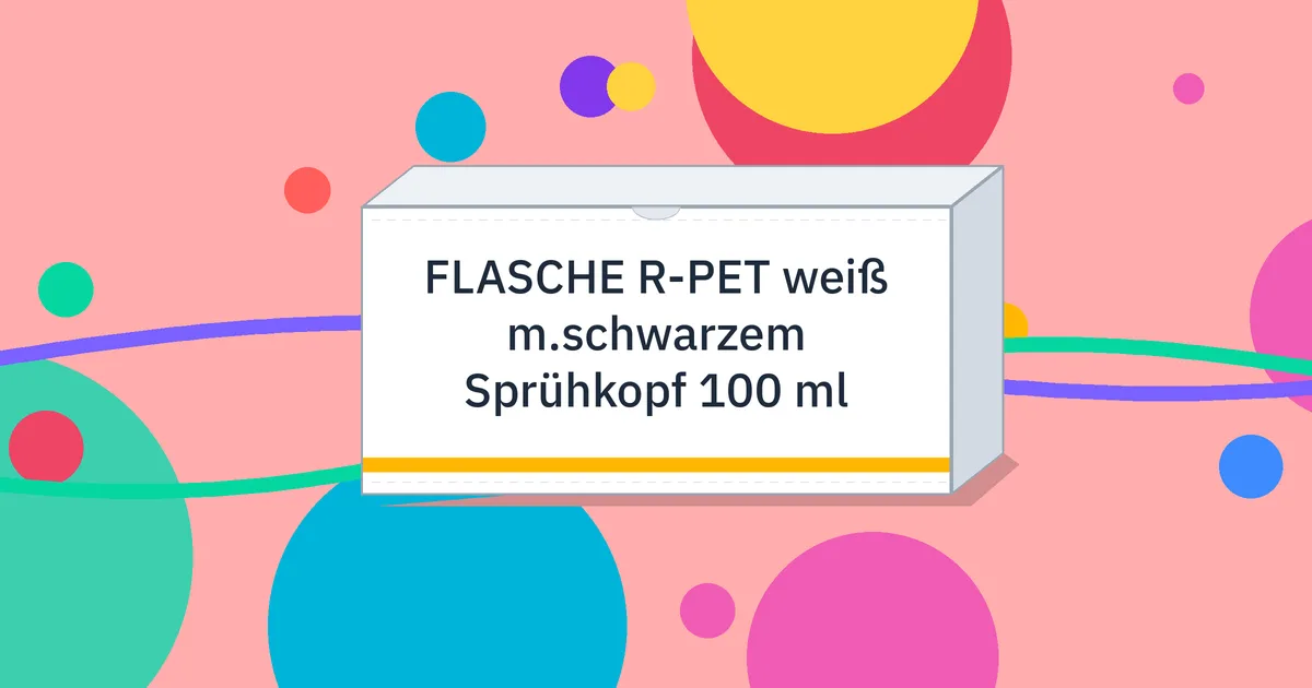 Symbolbild: Packung mit der Aufschrift FLASCHE R-PET weiß m.schwarzem Sprühkopf 100 ml (PZN 16681054) – Verfügbarkeit und Bezug in Apotheken in Frankfurt am Main