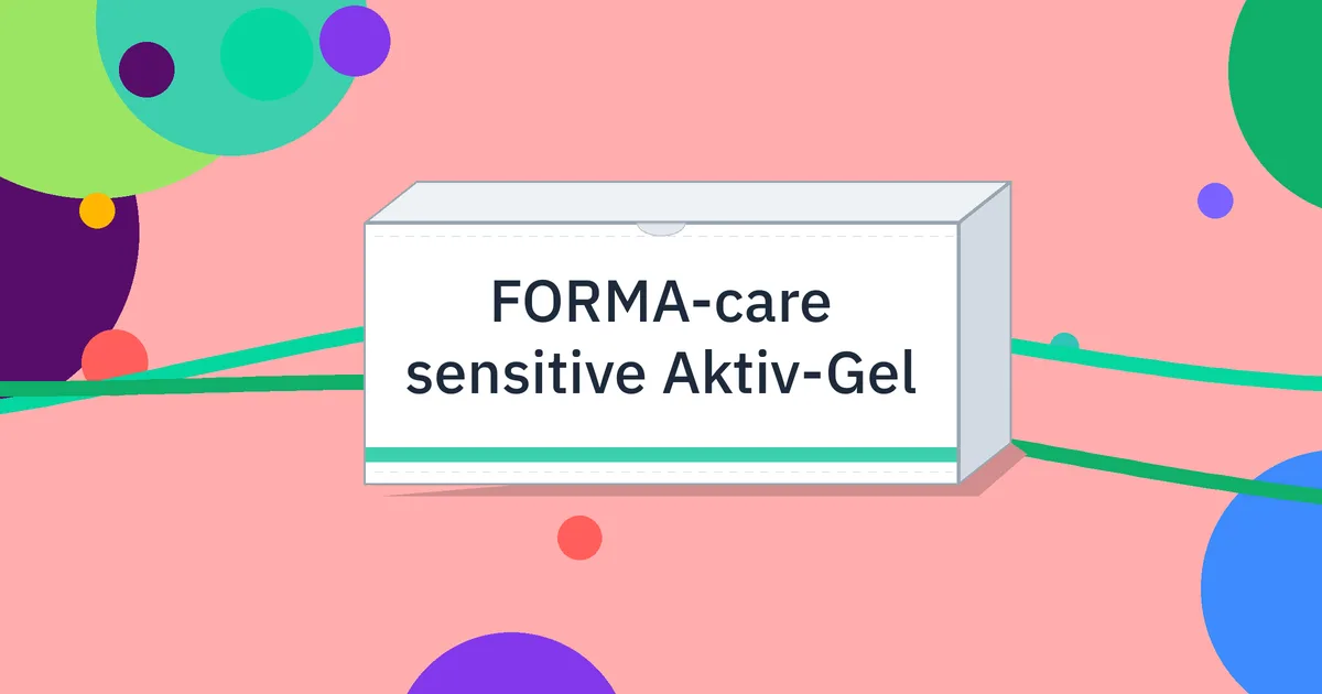 Symbolbild: Packung mit der Aufschrift FORMA-care sensitive Aktiv-Gel (PZN 19215447) – Verfügbarkeit und Bezug in Apotheken in Frankfurt am Main