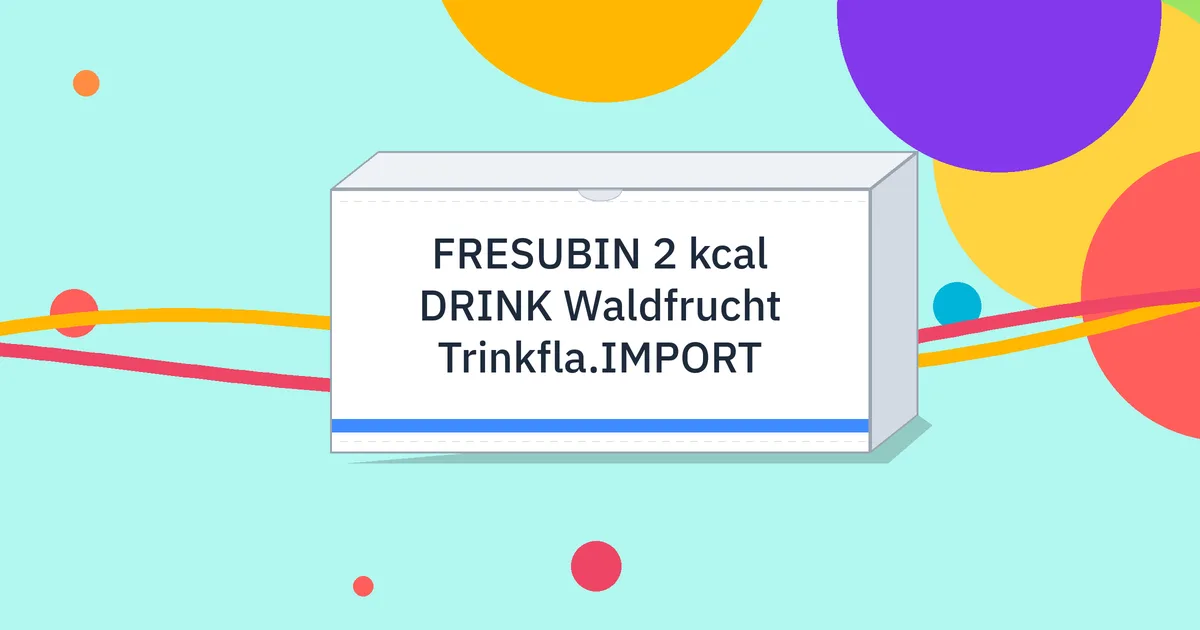 Symbolbild: Packung mit der Aufschrift FRESUBIN 2 kcal DRINK Waldfrucht Trinkfla.IMPORT (PZN 19492371) – Verfügbarkeit und Bezug in Apotheken in Frankfurt am Main
