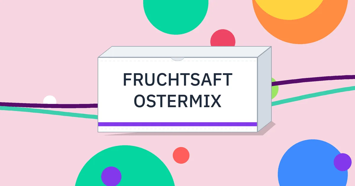Symbolbild: Packung mit der Aufschrift FRUCHTSAFT OSTERMIX (PZN 18882408) – Verfügbarkeit und Bezug in Apotheken in Frankfurt am Main