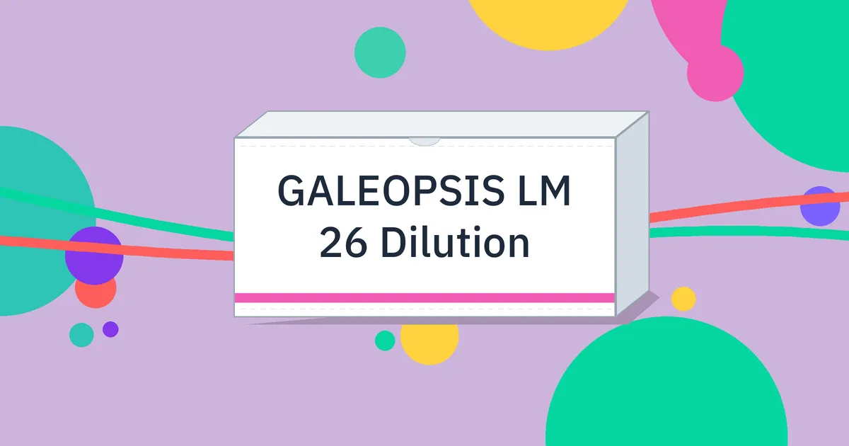 Symbolbild: Packung mit der Aufschrift GALEOPSIS LM 26 Dilution (PZN 13496385) – Verfügbarkeit und Bezug in Apotheken in Frankfurt am Main