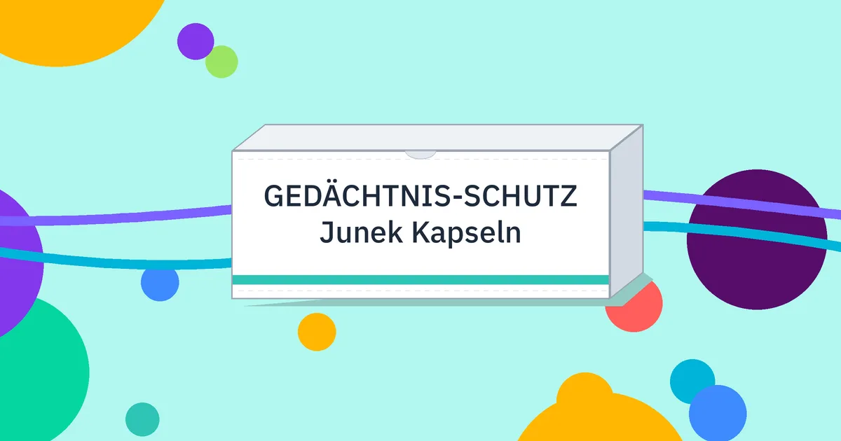 Symbolbild: Packung mit der Aufschrift GEDÄCHTNIS-SCHUTZ Junek Kapseln (PZN 03023467) – Verfügbarkeit und Bezug in Apotheken in Frankfurt am Main