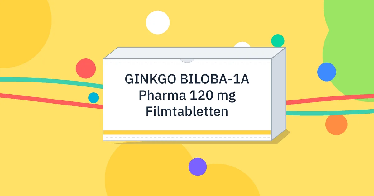 Symbolbild: Packung mit der Aufschrift GINKGO BILOBA-1A Pharma 120 mg Filmtabletten (PZN 17534800) – Verfügbarkeit und Bezug in Apotheken in Frankfurt am Main