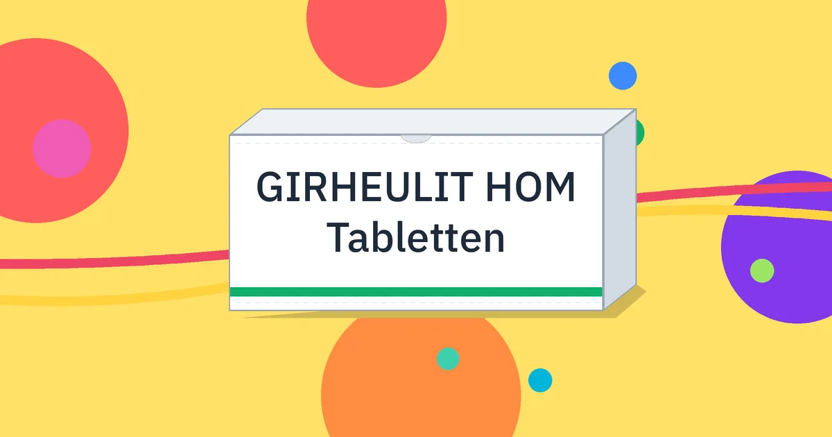 Symbolbild: Packung mit der Aufschrift GIRHEULIT HOM Tabletten (PZN 05561074) – Verfügbarkeit und Bezug in Apotheken in Frankfurt am Main