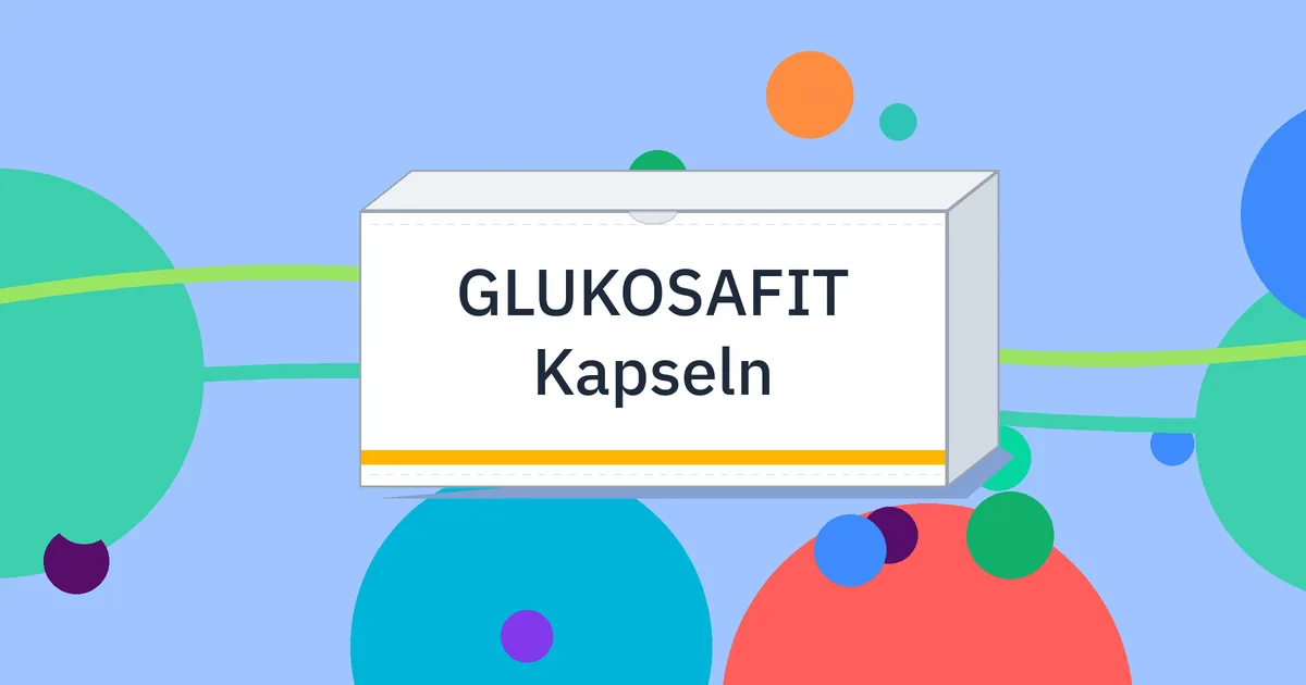 Symbolbild: Packung mit der Aufschrift GLUKOSAFIT Kapseln (PZN 04406087) – Verfügbarkeit und Bezug in Apotheken in Frankfurt am Main