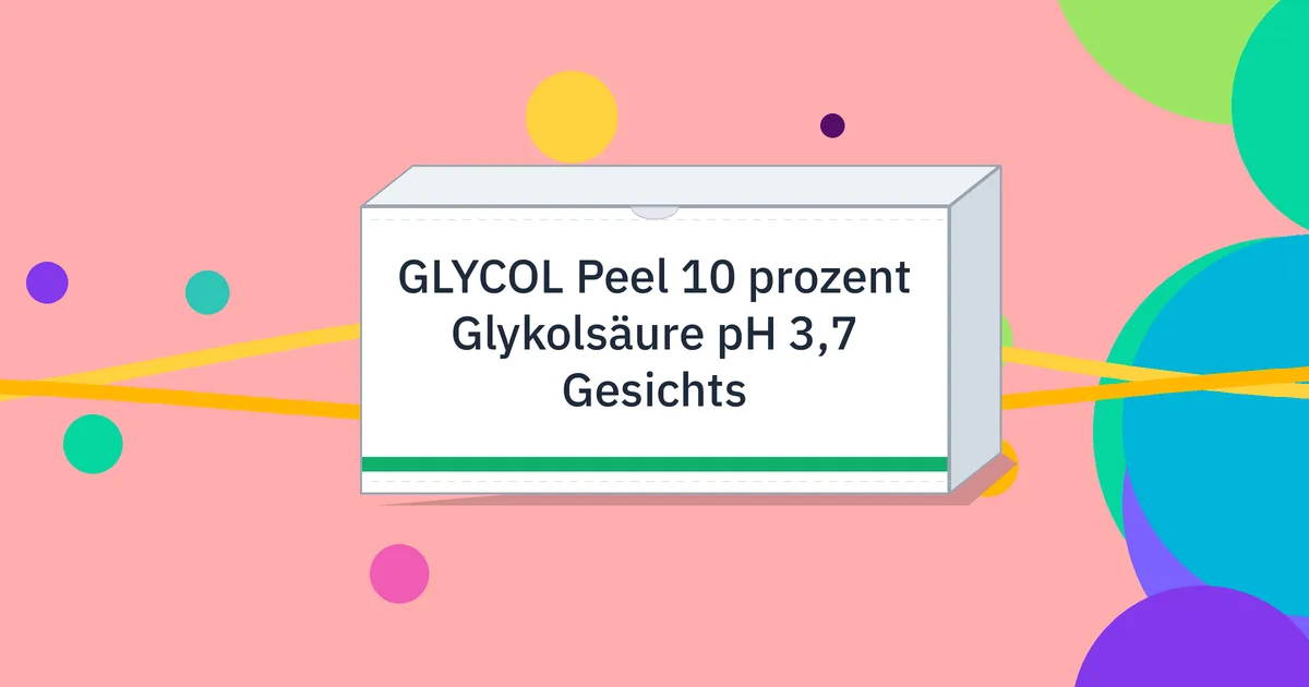Symbolbild: Packung mit der Aufschrift GLYCOL Peel 10 prozent Glykolsäure pH 3,7 Gesichts (PZN 18238021) – Verfügbarkeit und Bezug in Apotheken in Frankfurt am Main
