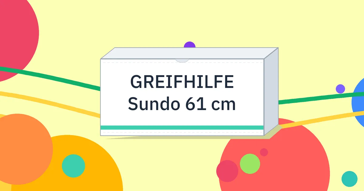 Symbolbild: Packung mit der Aufschrift GREIFHILFE Sundo 61 cm (PZN 10074554) – Verfügbarkeit und Bezug in Apotheken in Frankfurt am Main