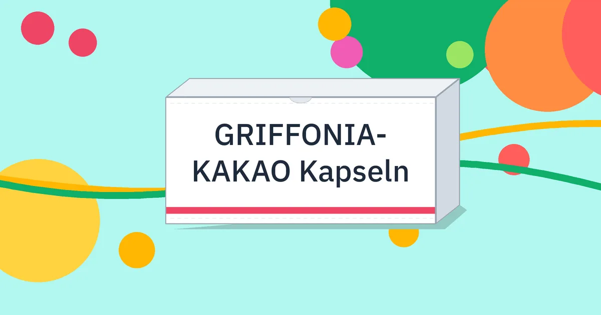 Symbolbild: Packung mit der Aufschrift GRIFFONIA-KAKAO Kapseln (PZN 19918485) – Verfügbarkeit und Bezug in Apotheken in Frankfurt am Main