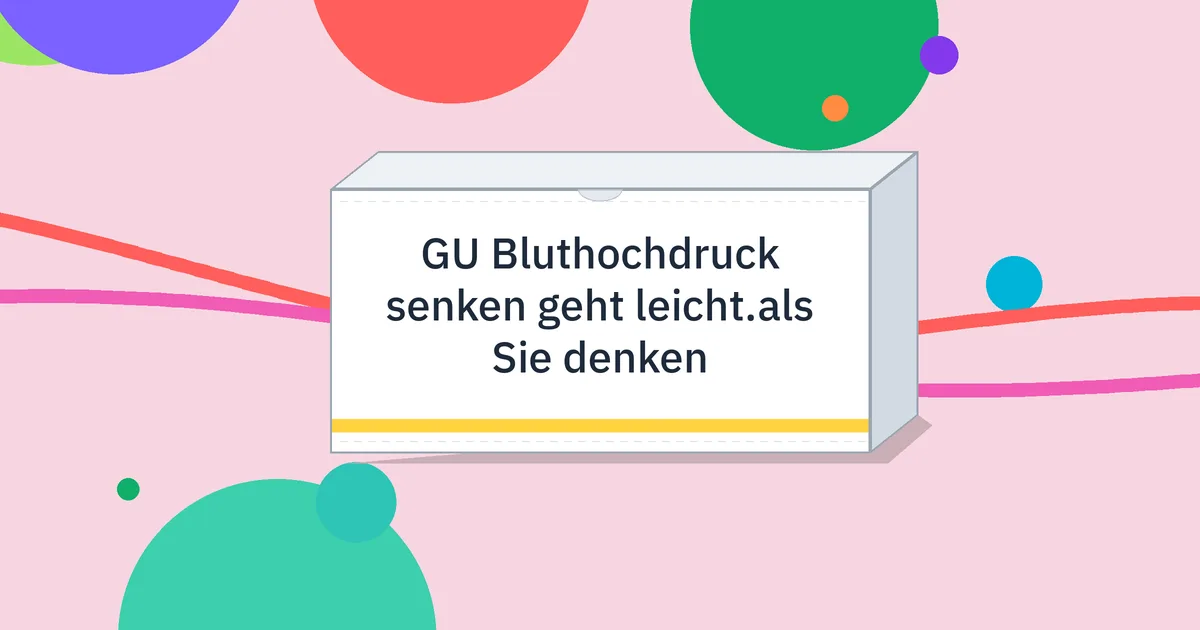 Symbolbild: Packung mit der Aufschrift GU Bluthochdruck senken geht leicht.als Sie denken (PZN 17963694) – Verfügbarkeit und Bezug in Apotheken in Frankfurt am Main