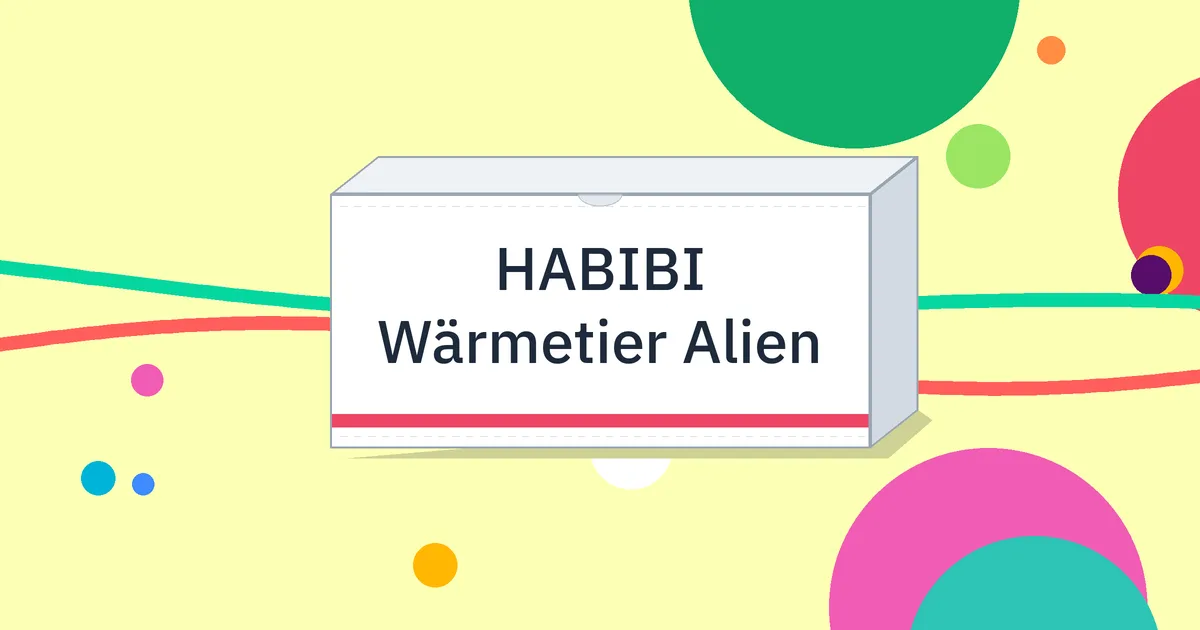 Symbolbild: Packung mit der Aufschrift HABIBI Wärmetier Alien (PZN 18109536) – Verfügbarkeit und Bezug in Apotheken in Frankfurt am Main