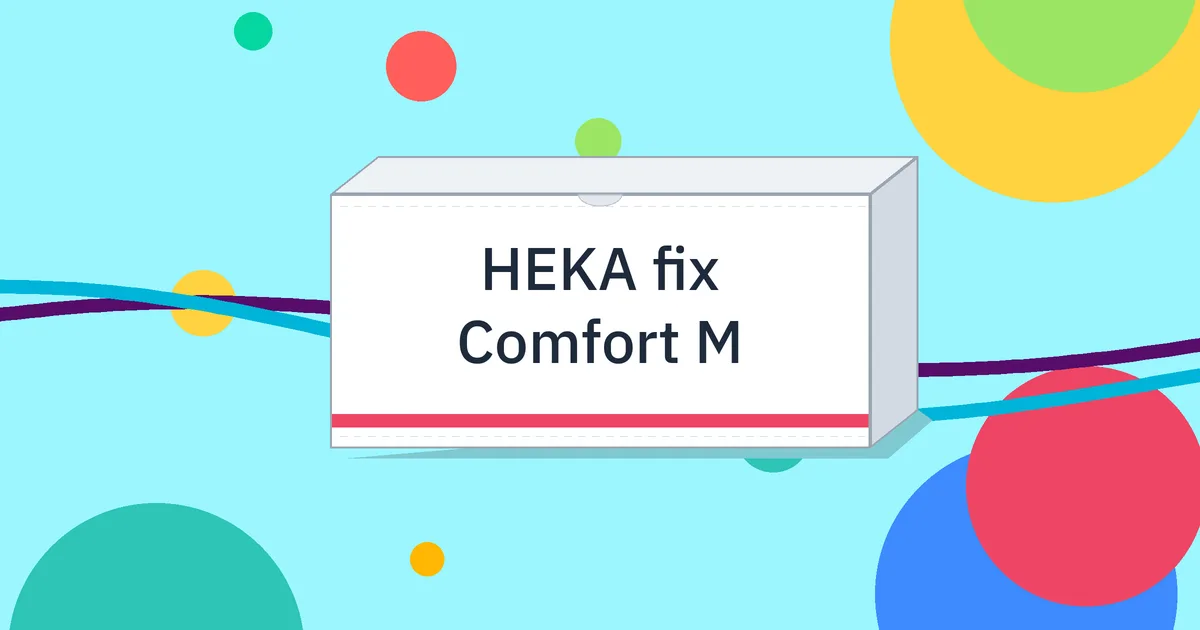 Symbolbild: Packung mit der Aufschrift HEKA fix Comfort M (PZN 11018552) – Verfügbarkeit und Bezug in Apotheken in Frankfurt am Main