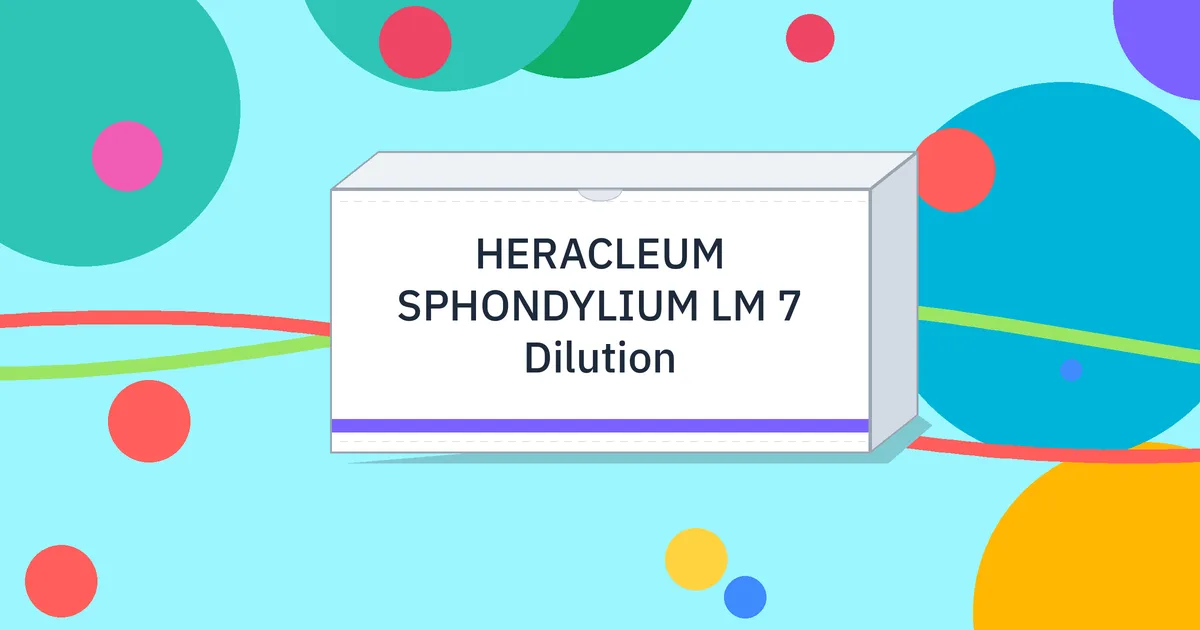Symbolbild: Packung mit der Aufschrift HERACLEUM SPHONDYLIUM LM 7 Dilution (PZN 13552511) – Verfügbarkeit und Bezug in Apotheken in Frankfurt am Main